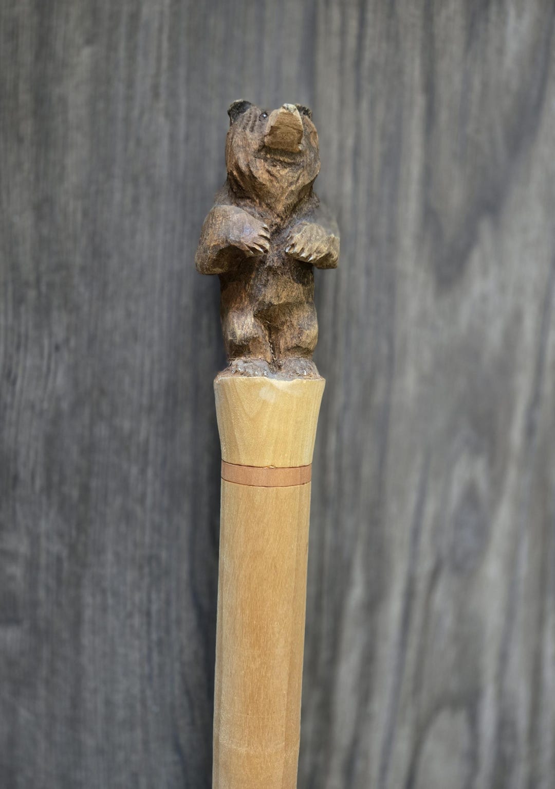 Hand Carved Grizzly Bear Walking Stick by Wolff New Mexico Art Folk Art ...