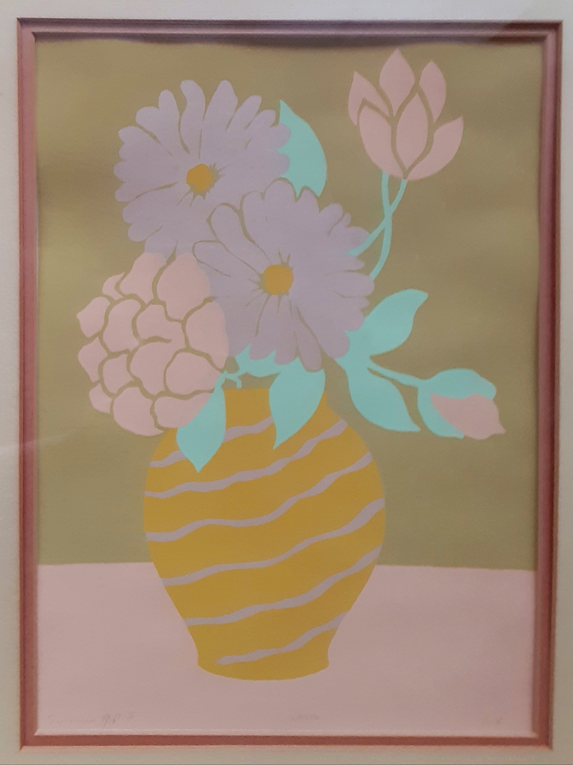 Mid Century Floral Still Life Screenprint by Greg Copeland, Original Art, Mid Century Art, Greg ...