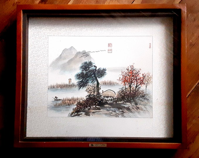 Vintage Korean Ink and Watercolor Painting Original Art Korean Art - Etsy