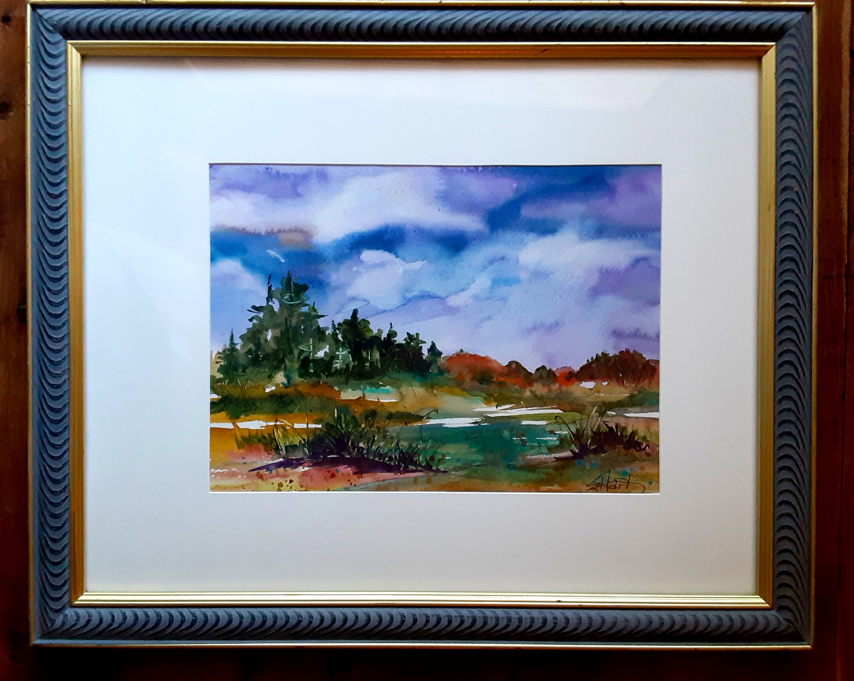 Vintage Watercolor Painting by E Hart Original Art Landscape Paintings ...