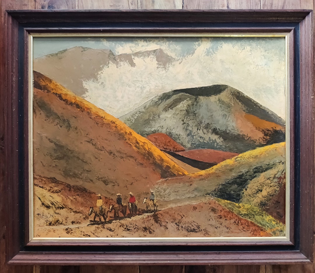 Mid Century Landscape Painting by Boardman Original Art Mountain ...