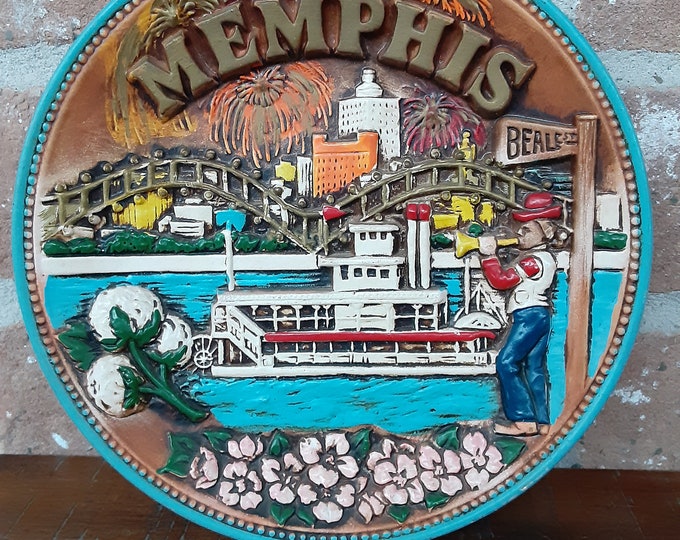 Vintage Memphis Ceramic Souvenir Plate, Memphis Plates, Memphis ...