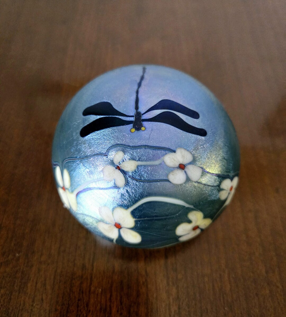 Orient and Flume Dragonfly Paperweight Mid Century Art Glass ...