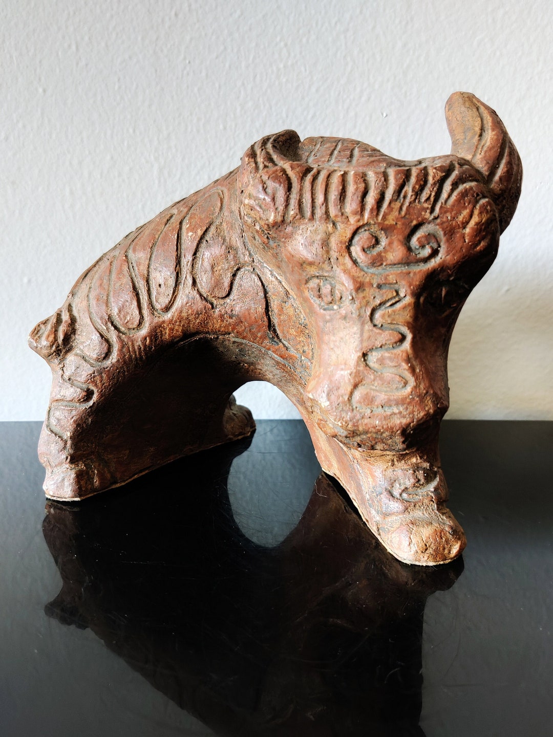 Antique Terracotta Bull Sculpture Original Art Ceramic Bull - Etsy