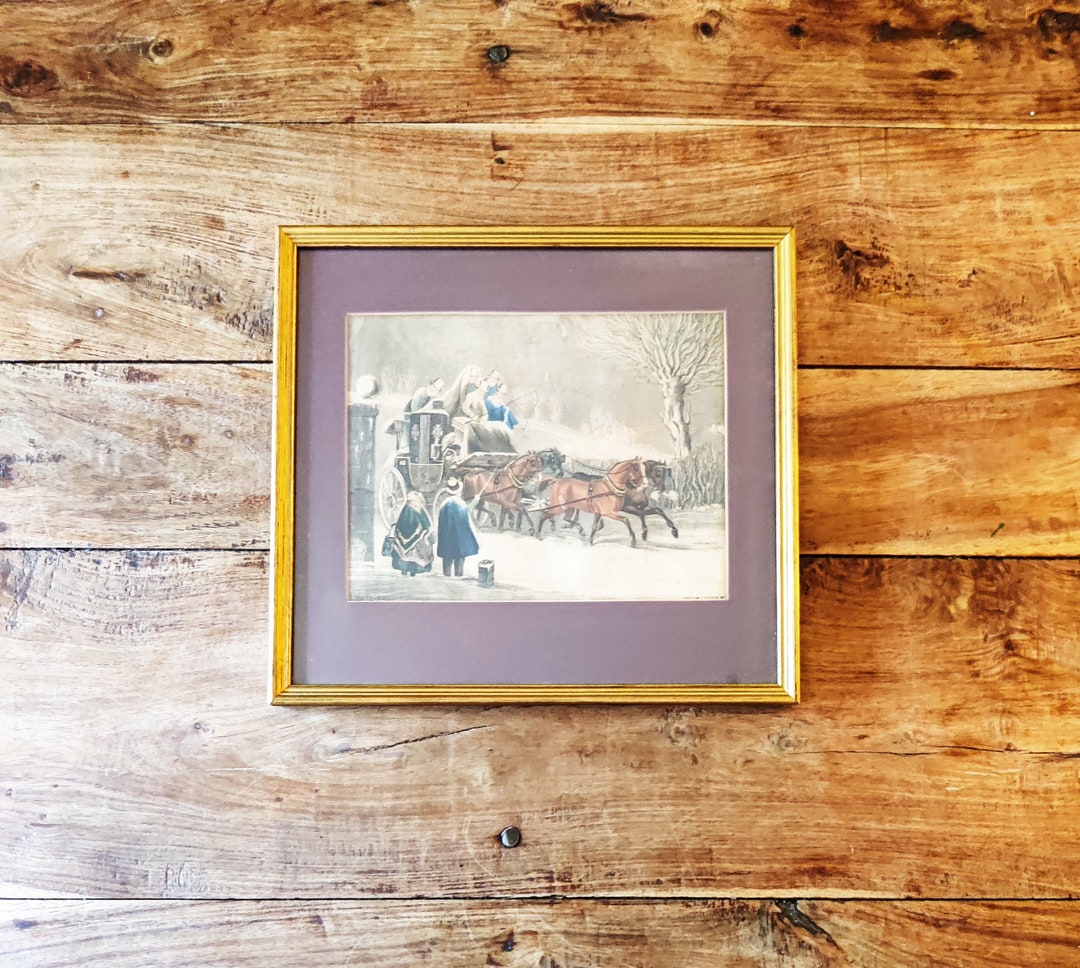Antique Hand Colored Engraving: Victorian "snow Storm" Art Print - Etsy