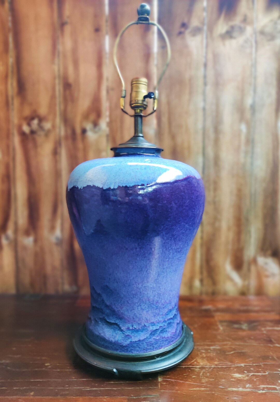 Vintage Chinese Purple Flambe Table Lamp Mid Century Lamps - Etsy
