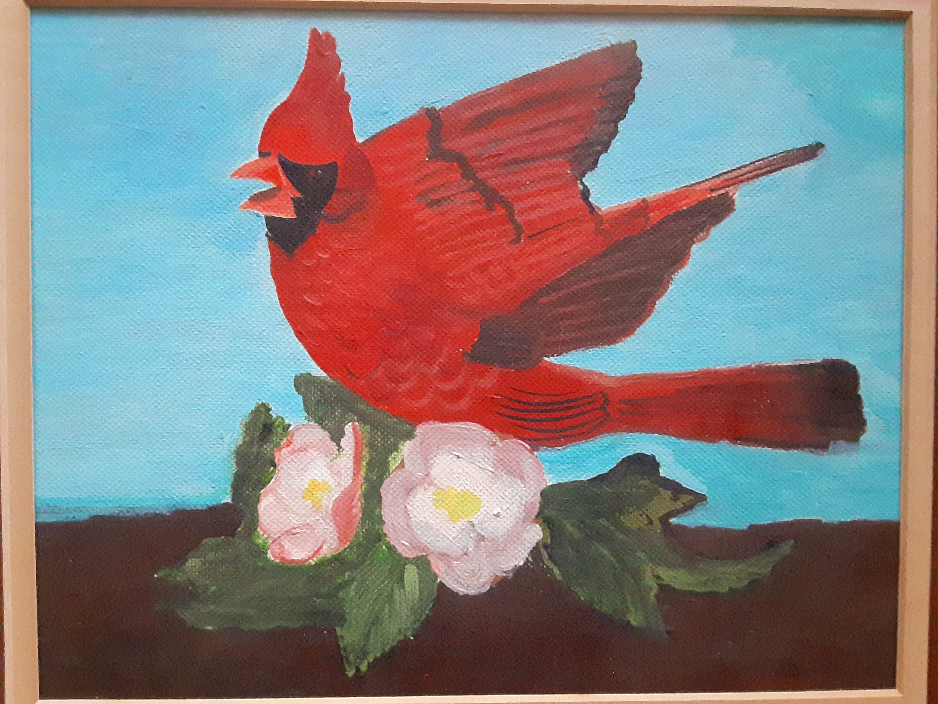 Folk Art Cardinal Painting by Anna Schreiber Original Art | Etsy