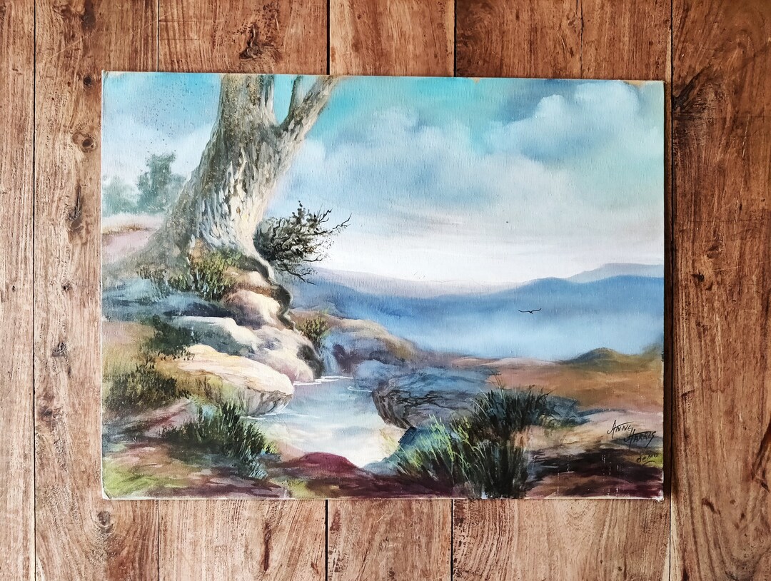 Vintage Landscape Painting by Anne Harris Original Art Anne Harris ...