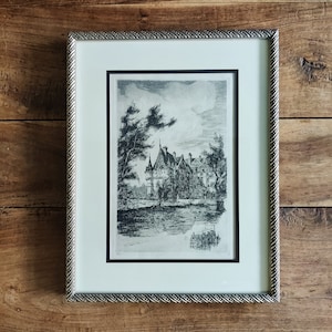 Vintage French Etching Azay Le Rideau Original Art French Art Vintage Etchings - Etsy