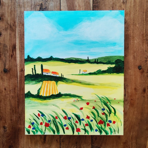 Folk Art Landscape - Etsy