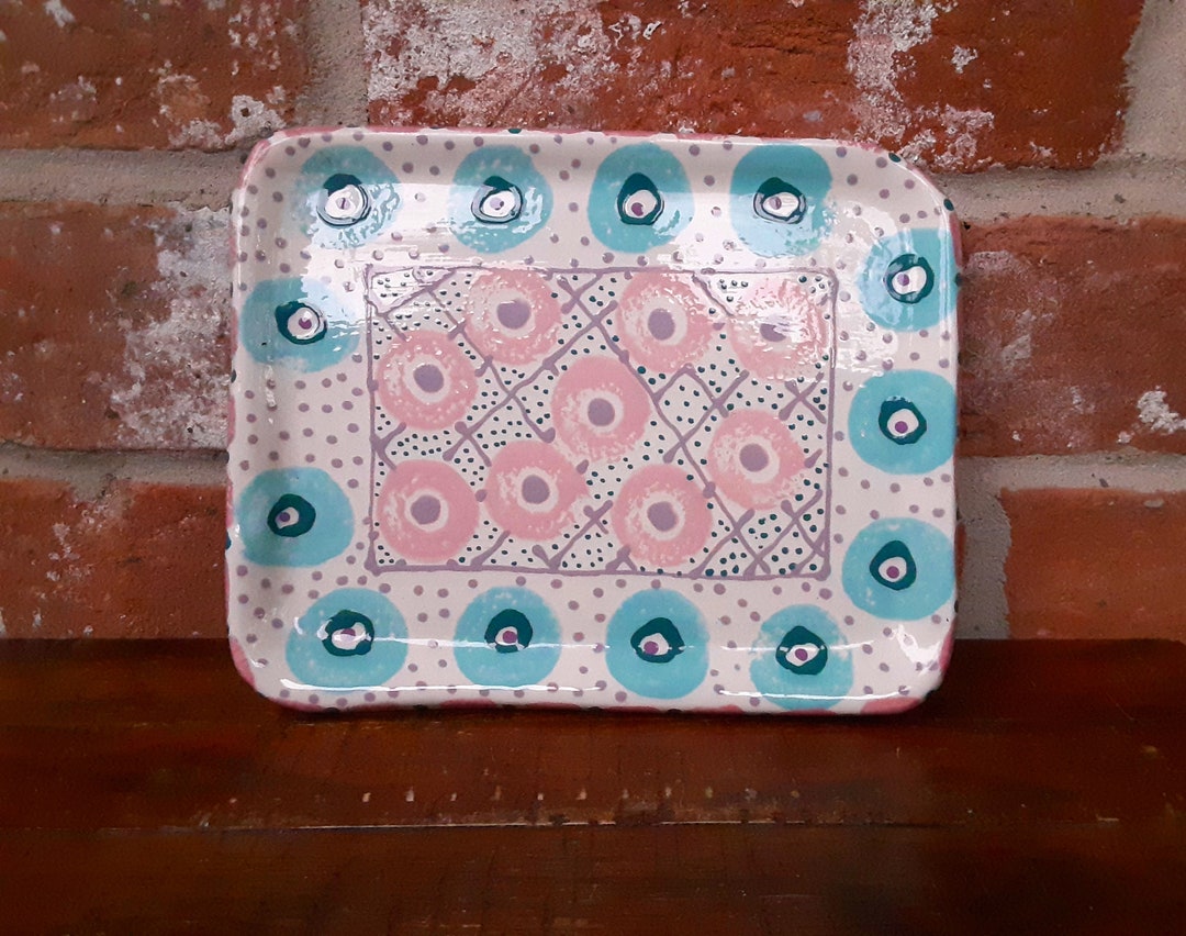 Betty Wassmer Art Pottery Tray Fishbone Pottery Ceramic Tray Betty ...