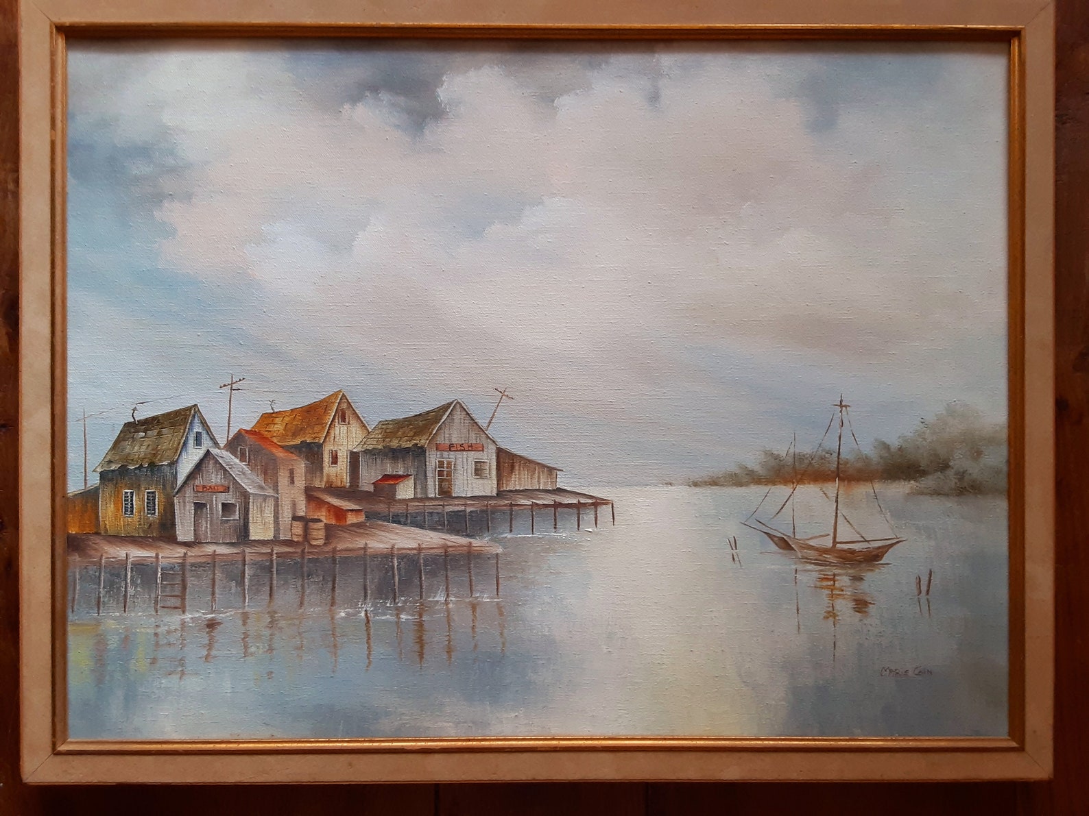 Vintage Oil on Canvas Painting by Marie Cain Original Art - Etsy