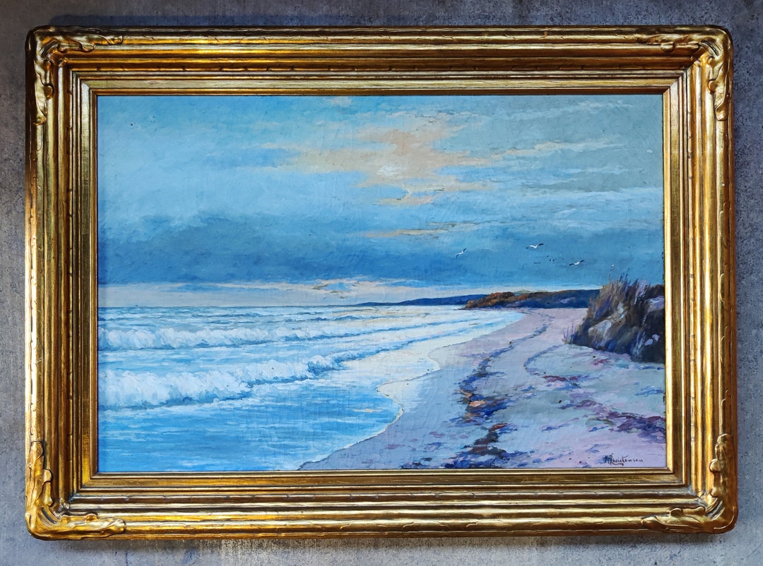 Nils Hans Christiansen Oil Painting Original Art Antique Dutch ...