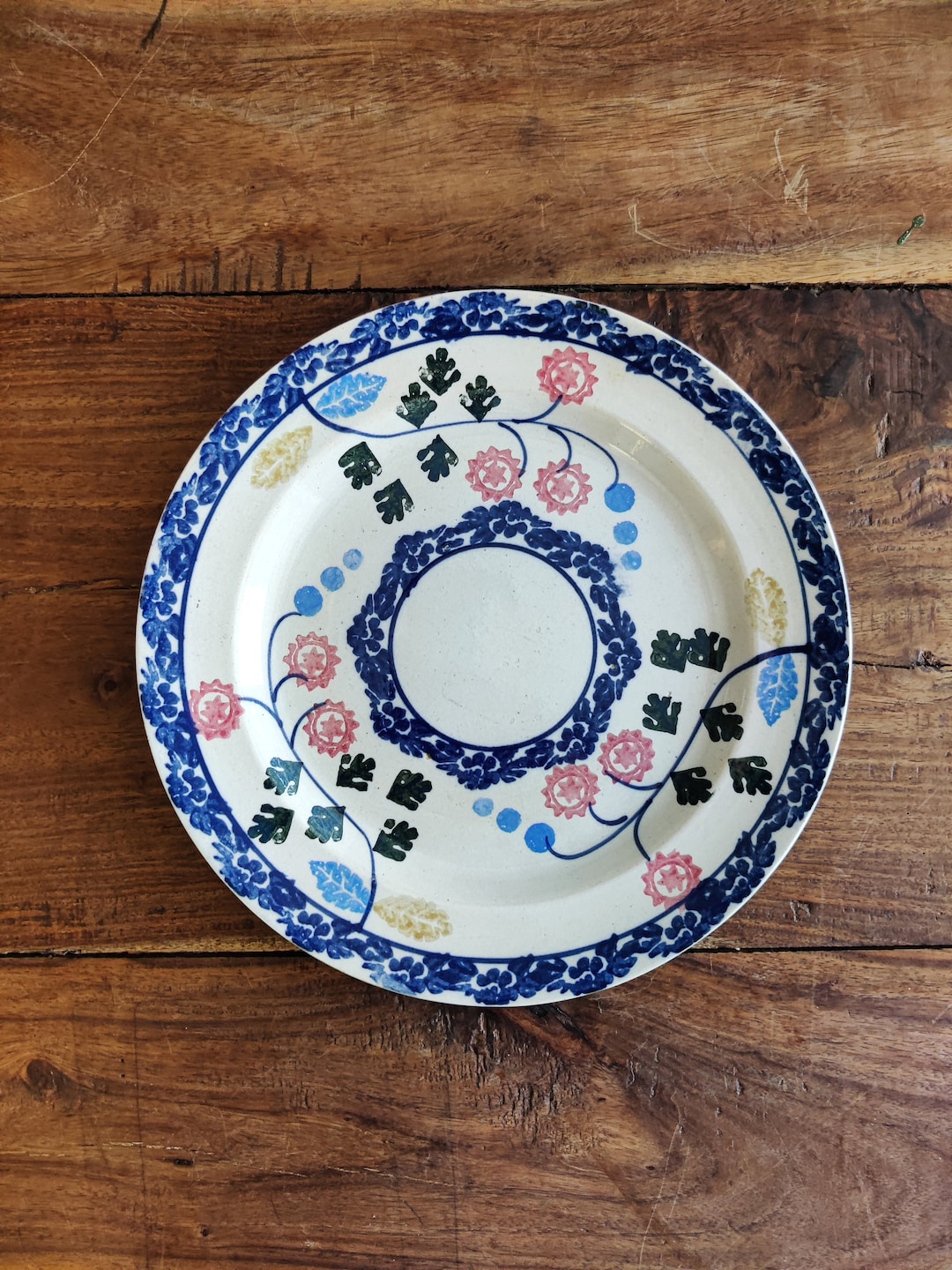 Antique Stick Spatterware Plate Decorative Plates Antique Plates ...
