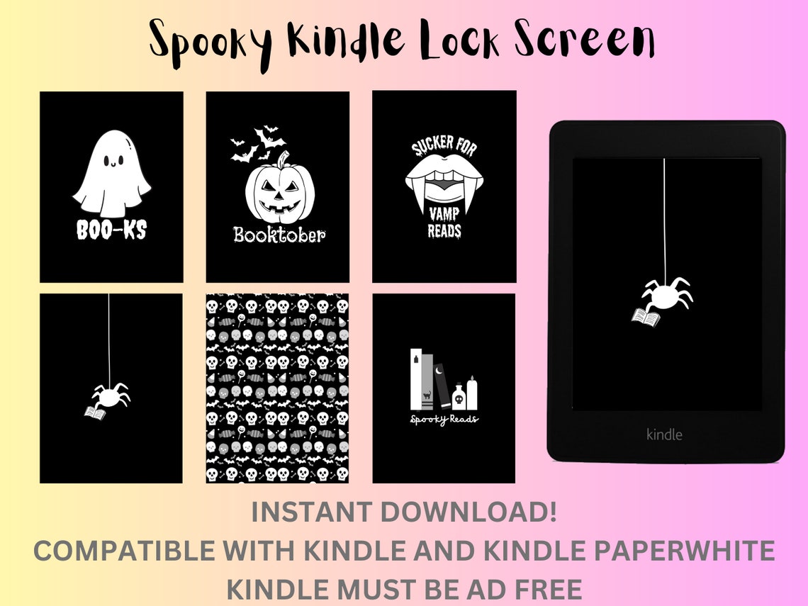 Spooky Bundle Kindle Lock Screen Halloween Bookish Kindle - Etsy