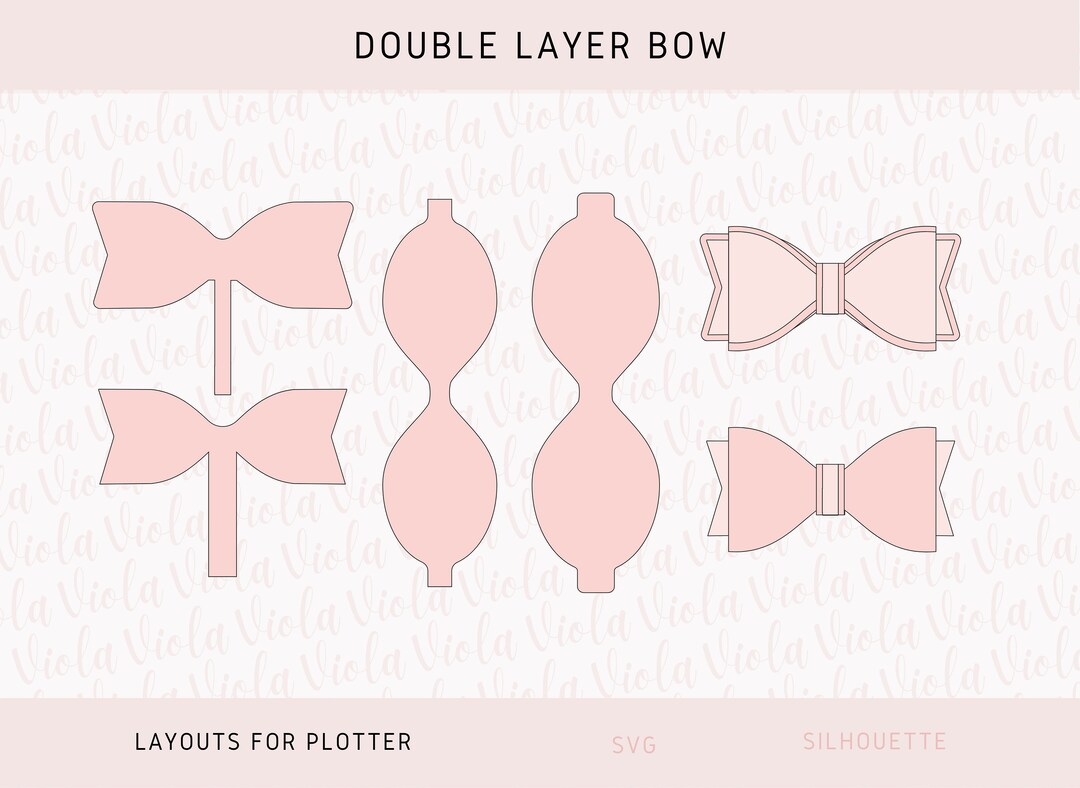 Double Layer Bow Layout Cut SVG Cricut Silhouette 10.5x11.5 Gift Card ...