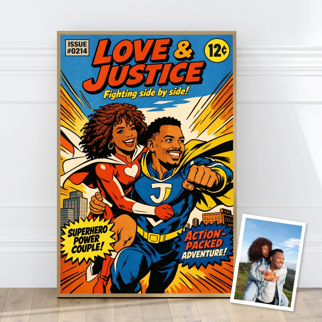 Personalized Comic Book Cover Portrait From Photo | Gift for Him ...