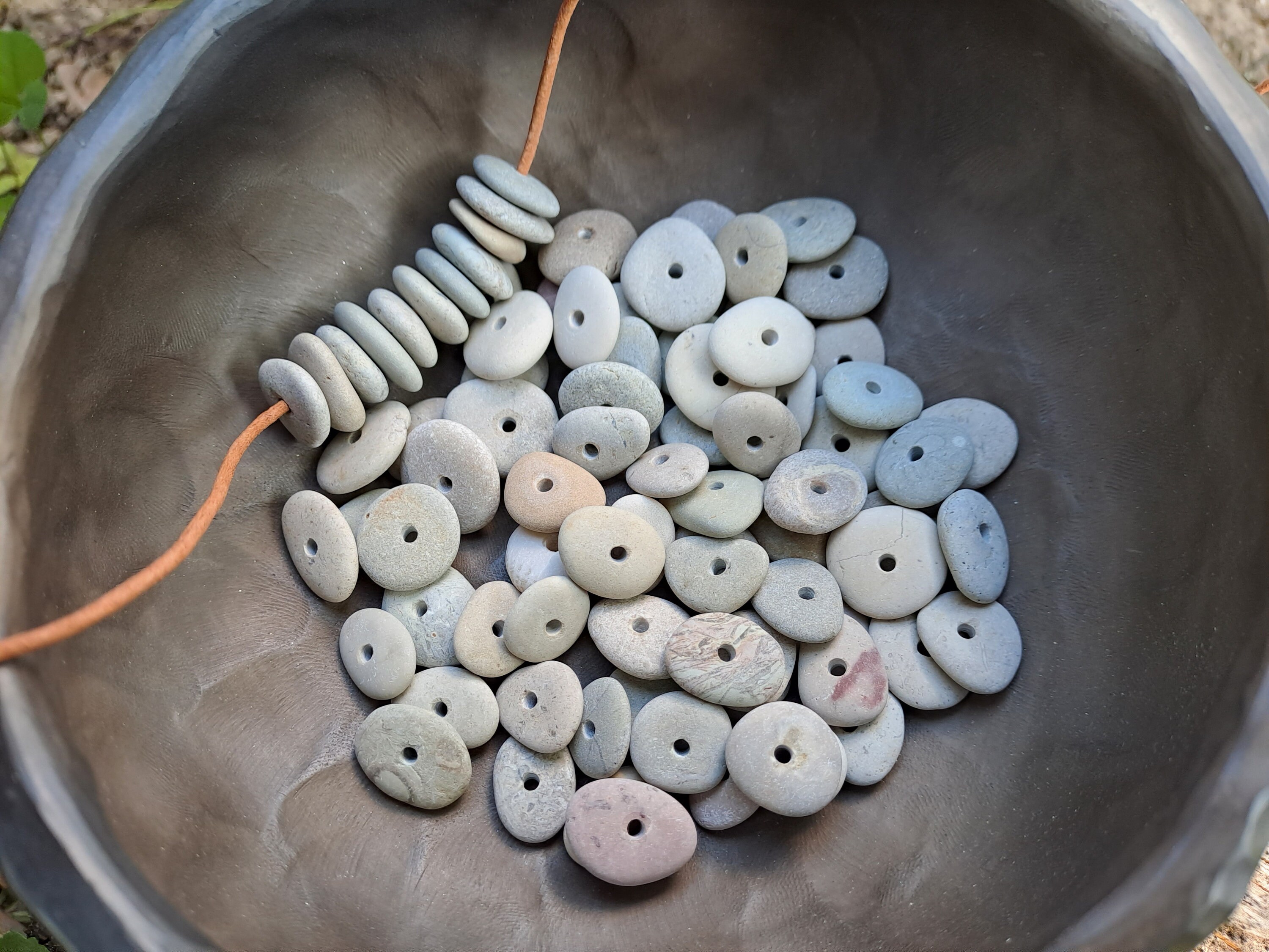 50 Pcs Center Drilled Beach Pebbles for Jewelry Making Stones - Etsy