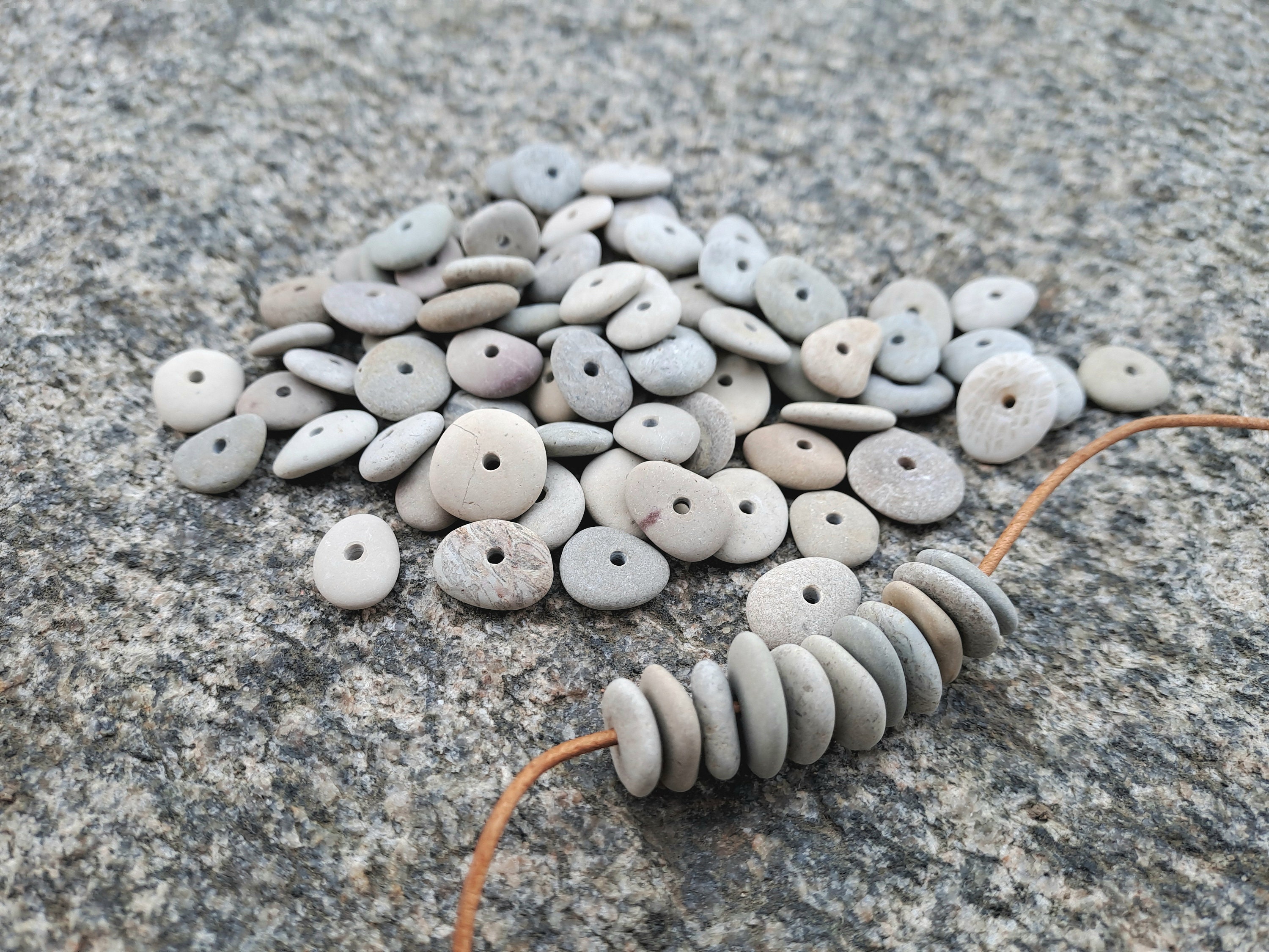 50 Pcs Center Drilled Beach Pebbles for Jewelry Making Stones - Etsy