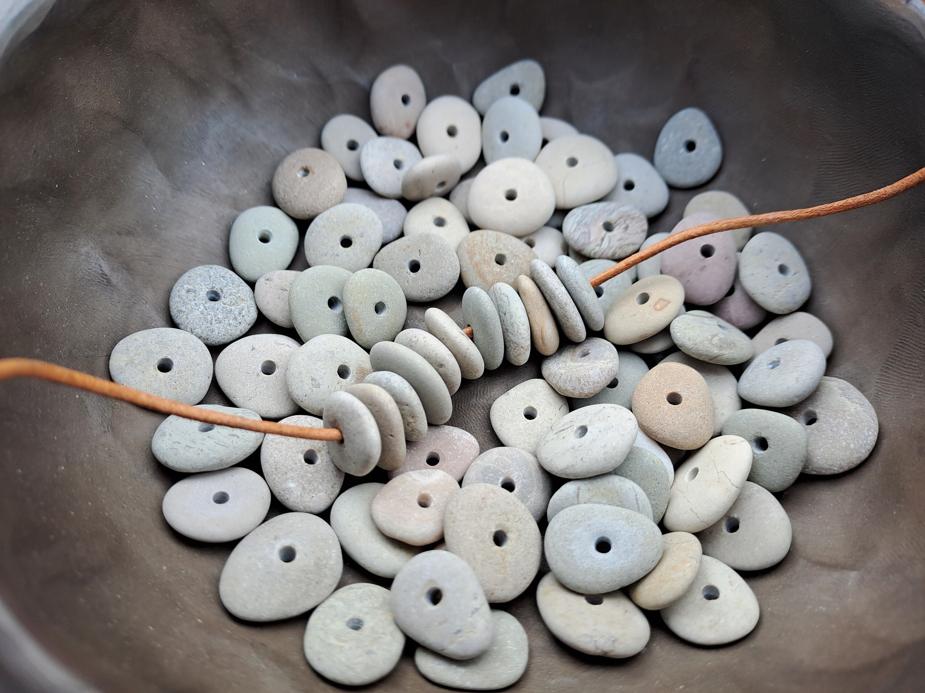 50 Pcs Center Drilled Beach Pebbles for Jewelry Making Stones - Etsy