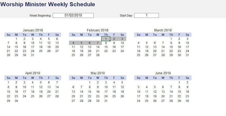 Worship Minister, Weekly Schedule, Planner, Calendar, Weekly Calendar ...