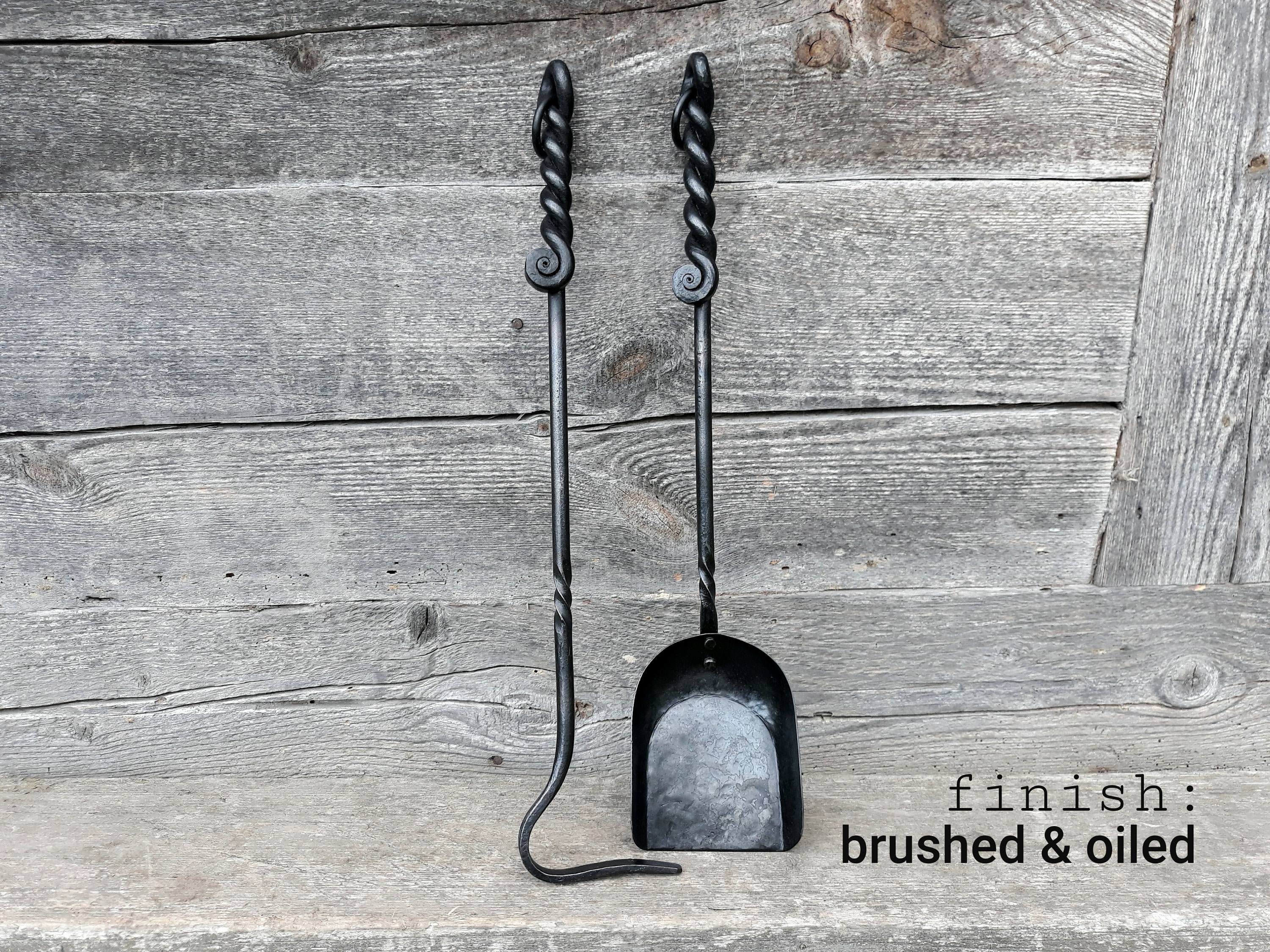 Hand Forged Fireplace Tool Set duet Shovel and - Etsy