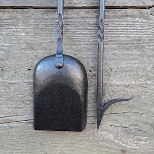 Hand Forged Fireplace Tool Set "duet" Shovel and Poker, Wrought Iron ...