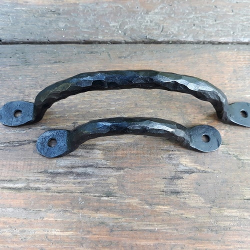 Hand Forged Cabinet Pull Handle SQUARE Wrought Iron Kitchen - Etsy