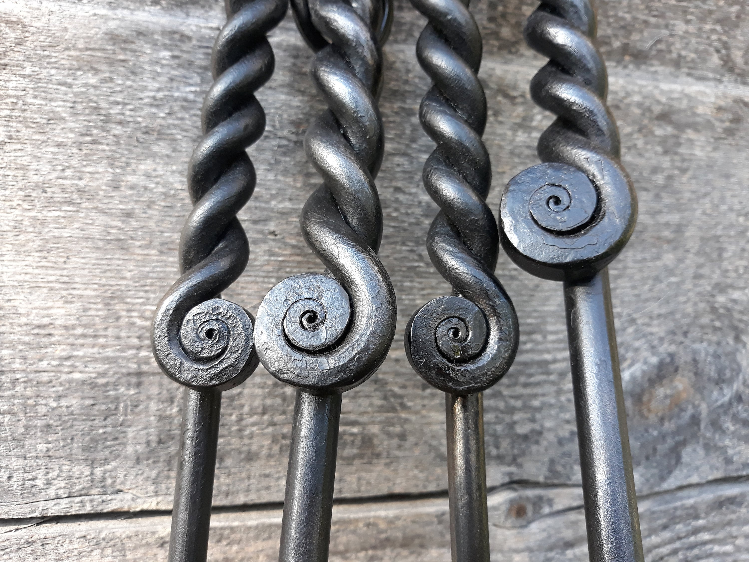 Set of Hand Forged Fireplace Tools & Stand Shovel Poker | Etsy