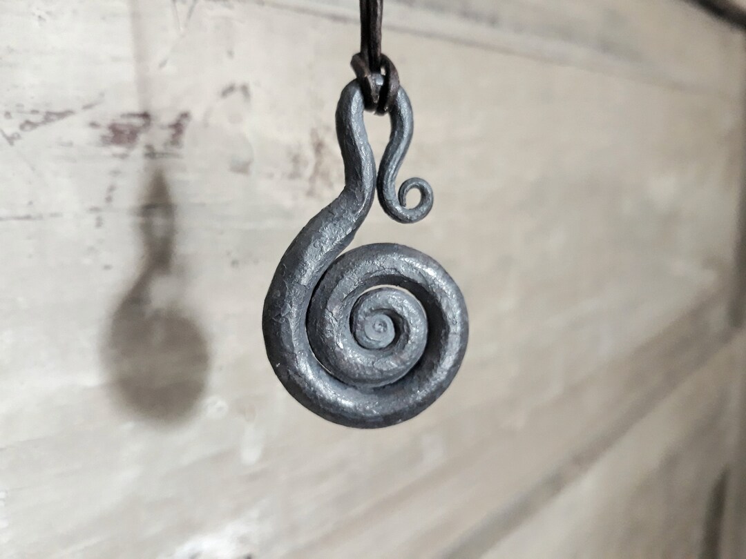 Forged Spiral Pendant, Wrought Iron Spiral Pendant - Etsy
