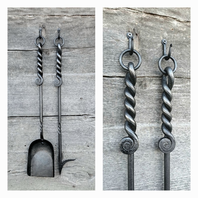 Hand Forged Fireplace Tool Set duet Shovel and - Etsy