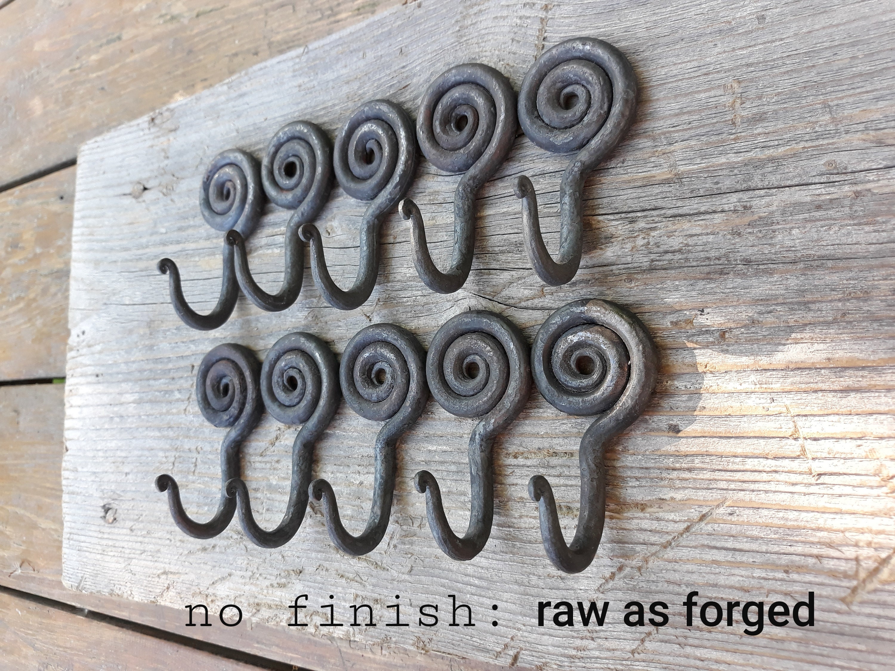 Hand Forged Iron Hook & Nail Wrought Iron Wall Hooks Rustic | Etsy