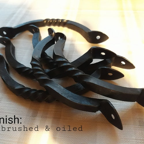 Hand Forged Iron Cabinet Handle Wrought Drawer Pull Rustic - Etsy