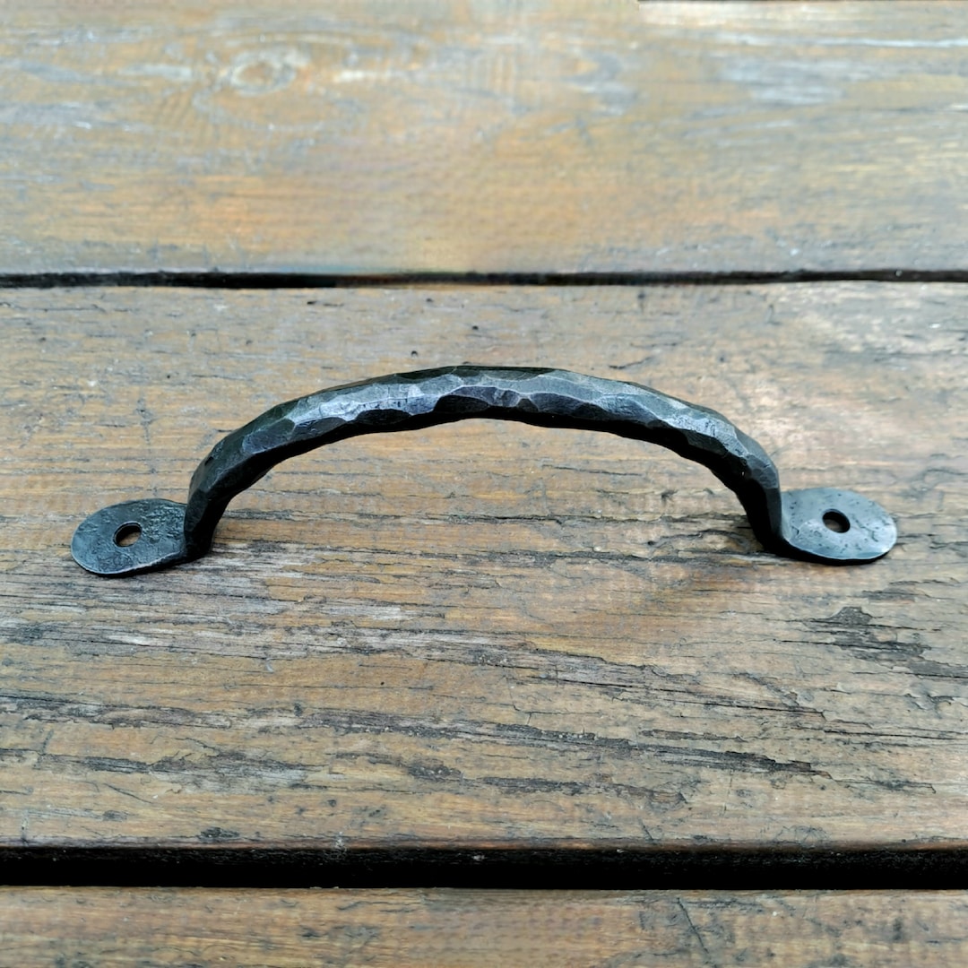 Hand Forged Iron Cabinet Handle Wrought Drawer Pull Rustic Farmhouse ...