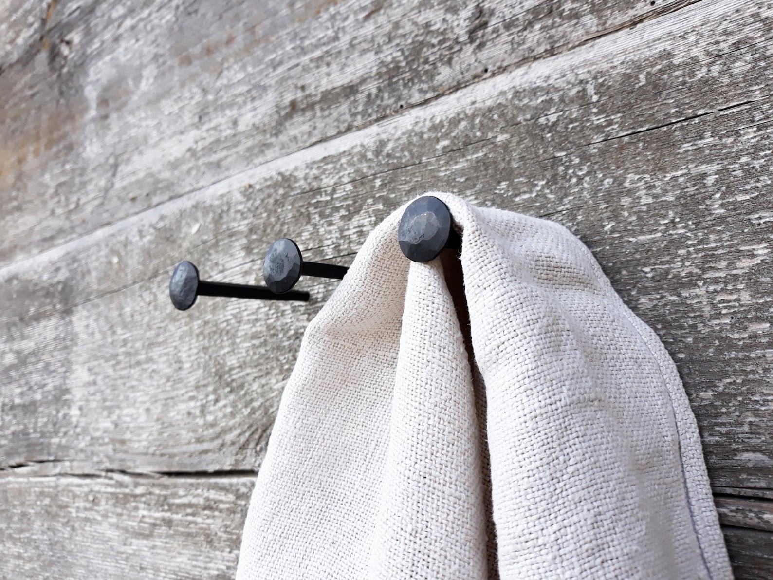Hand Forged Nail Hook Wrought Wall Hooks M&m Towels Rustic - Etsy UK