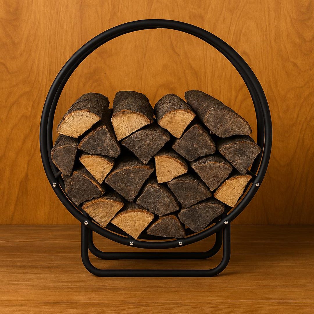 Hand-forged Round Wrought Iron Firewood Rack - Modern Log Holder - Etsy