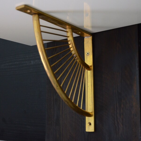 Brass Unlacquered Shelf Bracket - Etsy