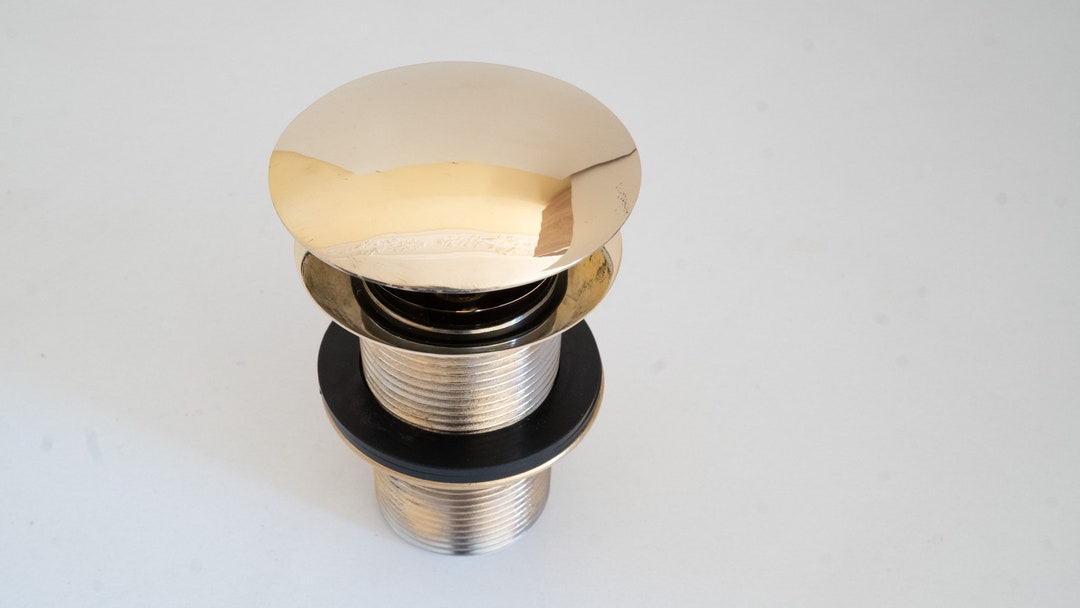 Unlacquered Brass Push Button Sink Drain Stopper for Bathroom Sink P ...