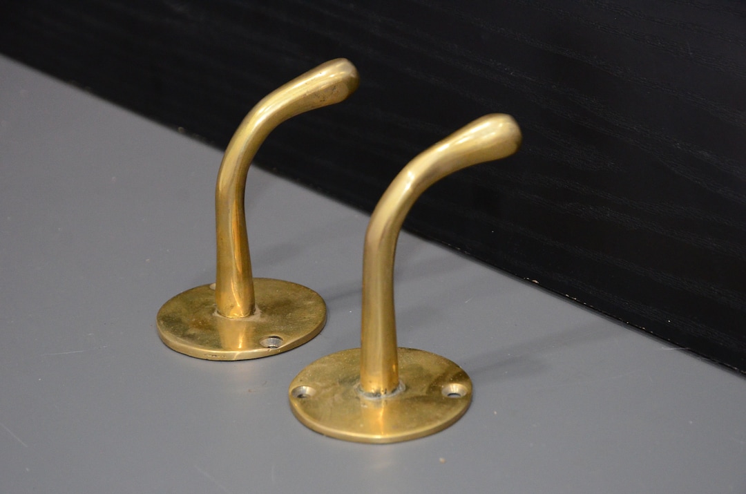Solid Brass Wall Hook: Unlacquered Towel/bathroom Hooks - Etsy