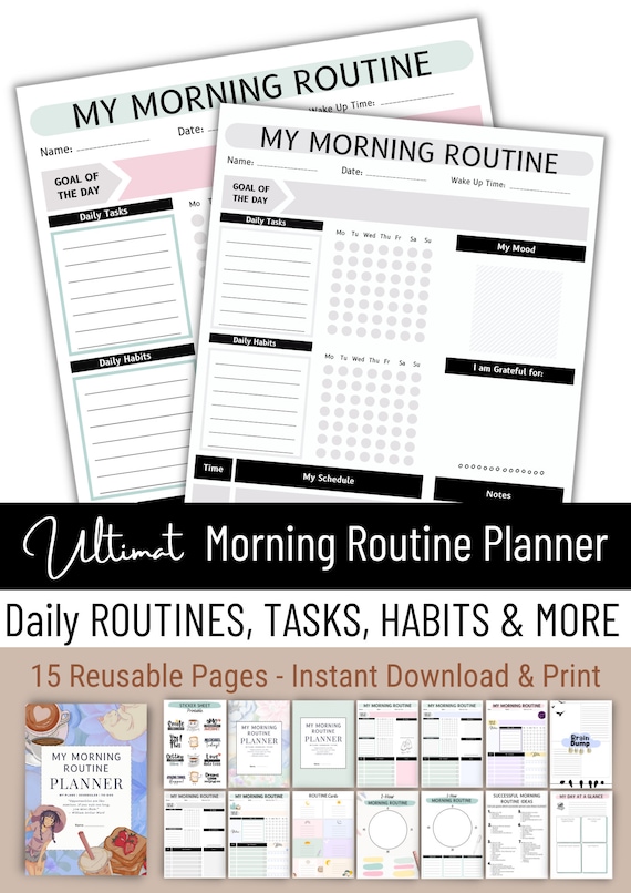 Ultimate Morning Routine Planner Printable Weekly Planner - Etsy