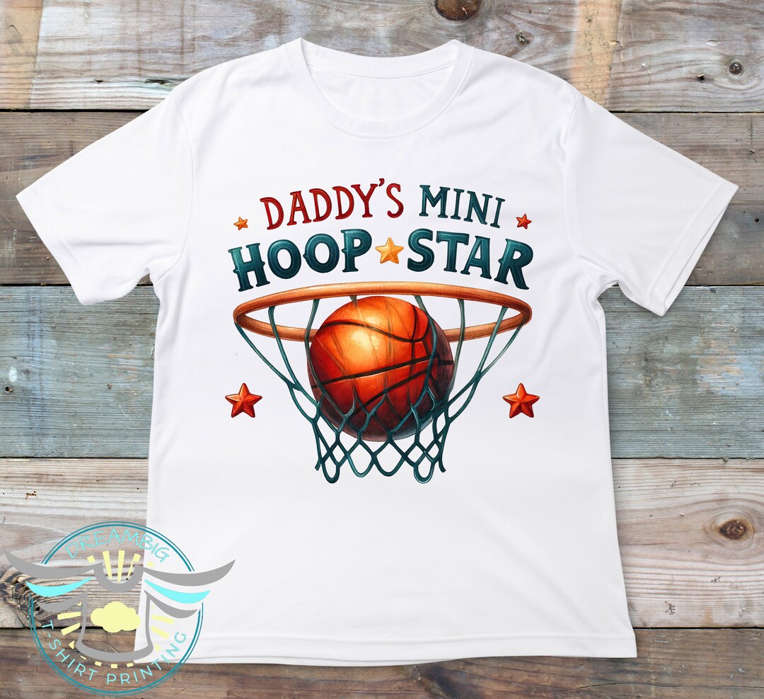 Daddy's Mini Hoop Star Basketball Shirt, Boy's Basketball Shirt, Sports ...