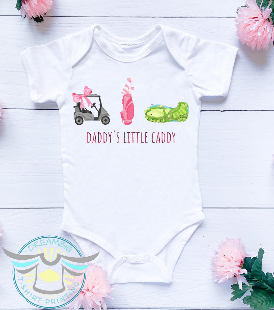 Daddy's Little Caddy Onesie® Golf Onesie® Lil Caddy Onesie® Cute Girl ...