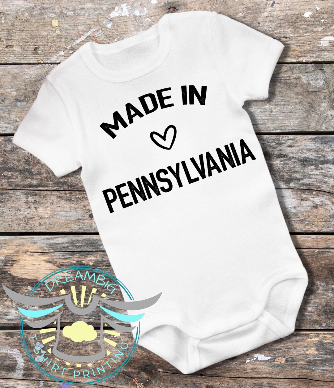 Made in Pennsylvania Baby Onesie® State Pride Outfit, Baby Announcement ...