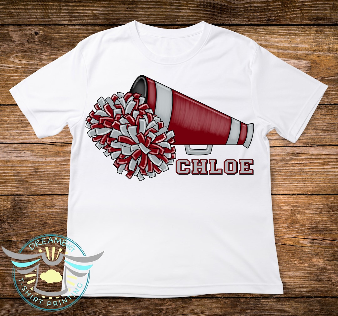 Cheer Shirt, Maroon & Grey, Personalized, Cheerleading Shirt, Cheer ...