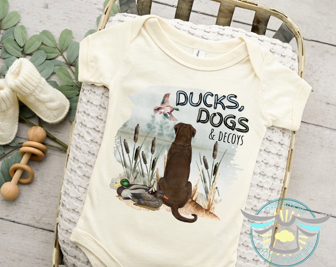 Duck Hunting Onesie® Hunting Bird Dog, Ducks Dogs & Decoys, Daddy's ...
