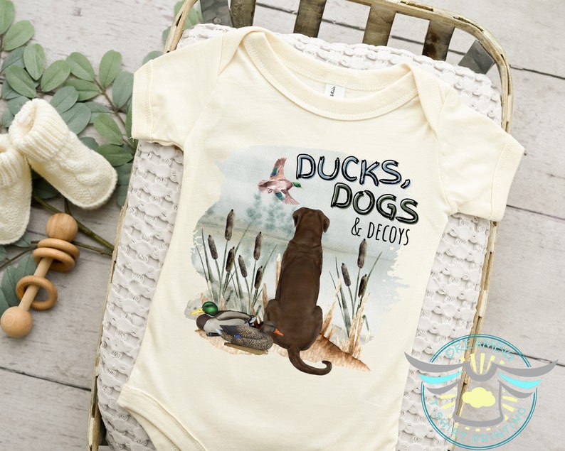 Duck Hunting Onesie® Hunting Bird Dog, Ducks Dogs & Decoys, Daddy's ...