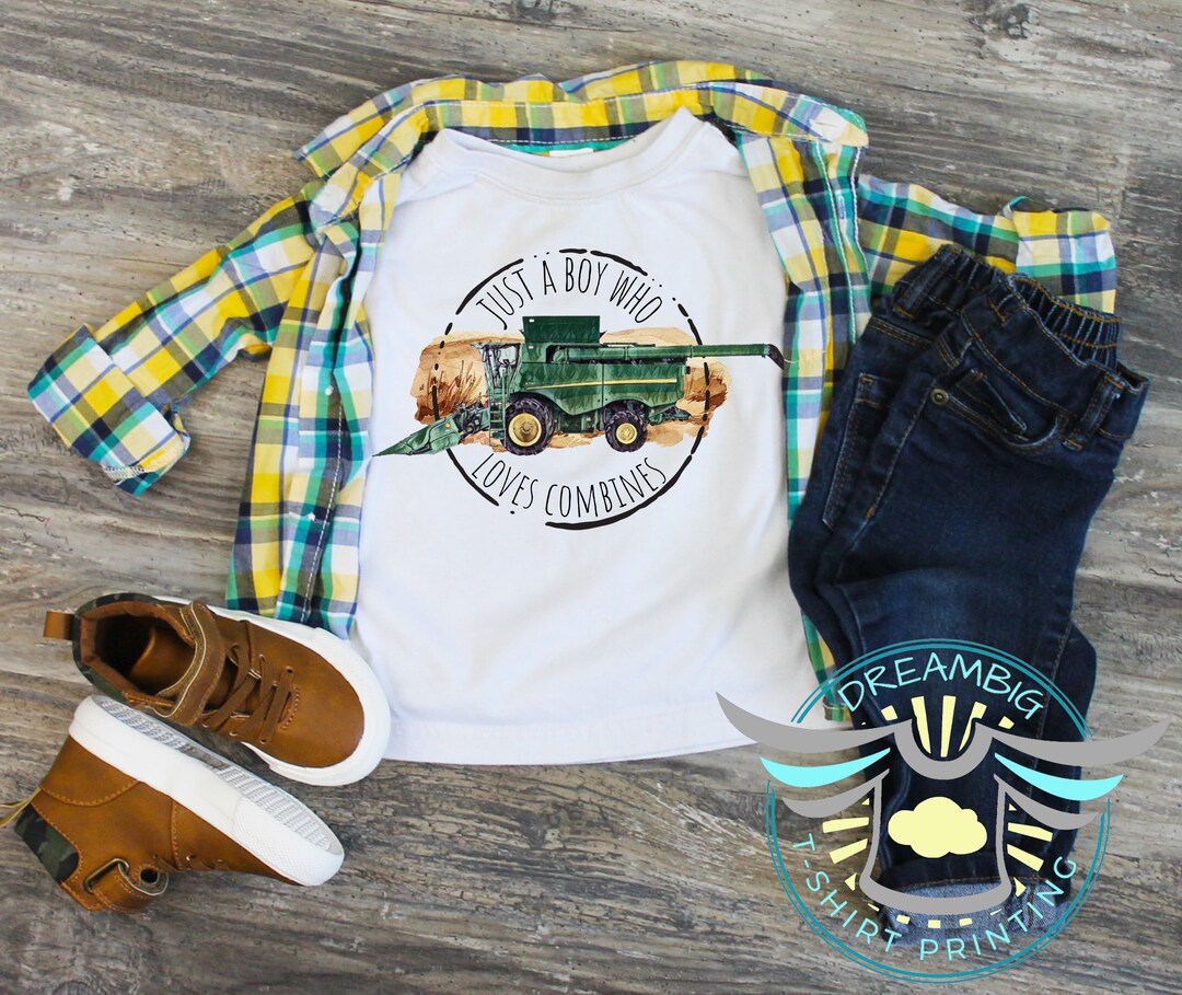 Just A Boy Who Loves Combines Shirt, Combine Harvester Shirt, Future ...