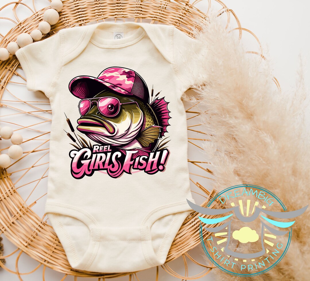 Girls Fish Baby Onesie® Bass Fishing Baby Onesie® Baby Girl, Gone ...