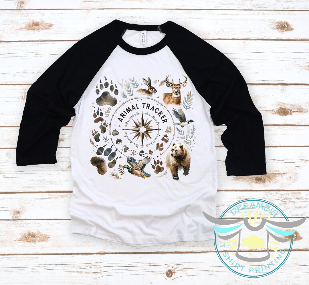 Animal Tracker Shirt, Hunting Shirt, Rabbit, Bear, Deer, Duck Hunting ...