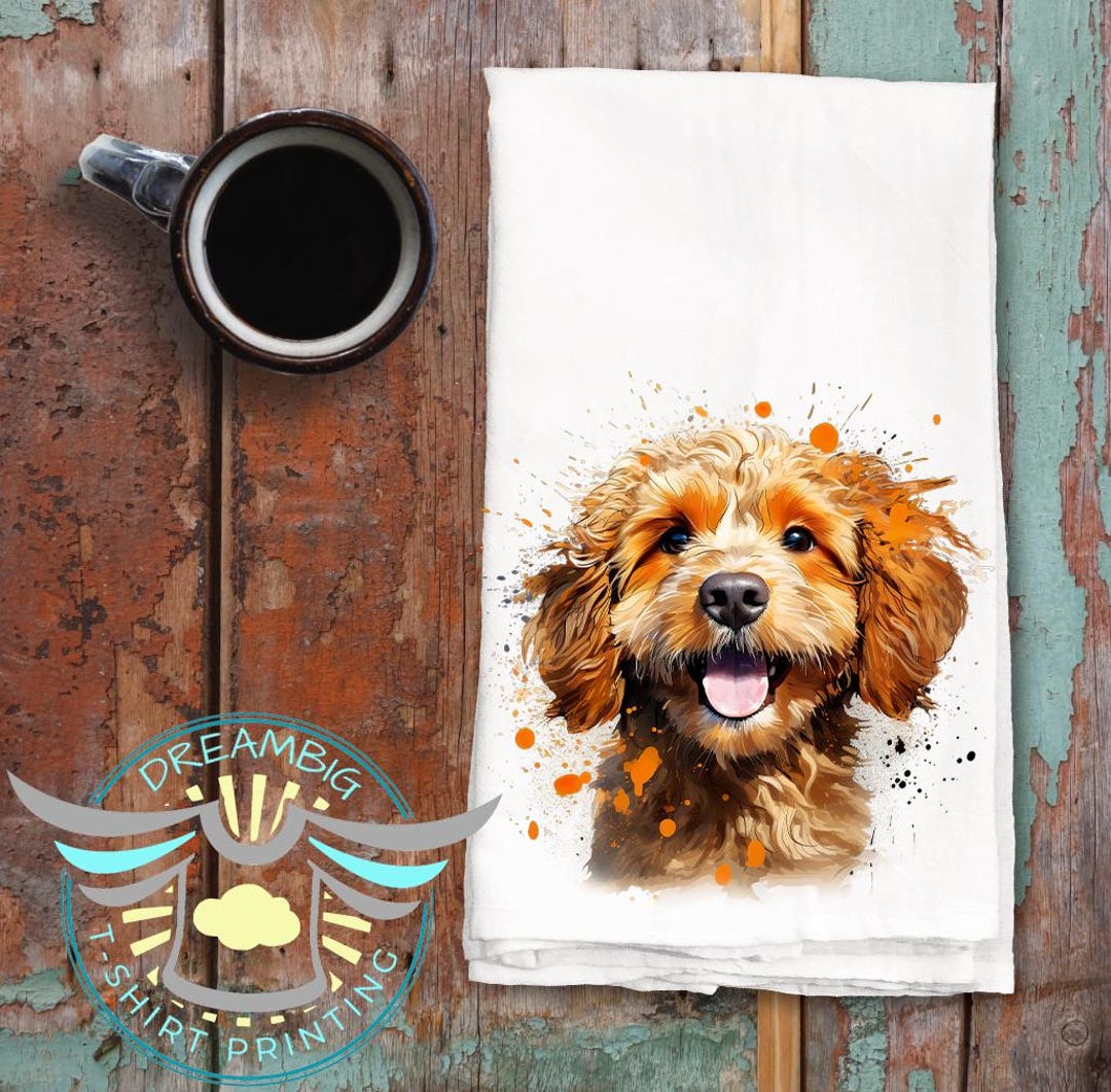 Cavapoo Dog Kitchen Towel, Dog Tea Towel, Gift for Dog Lover, Dog ...